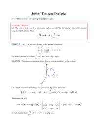 Stokes Theorem - Solved Examples | MATH 601 - Docsity