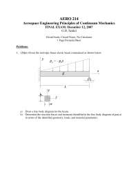 Aerospace Engineering Principles of Continuum Mechanics - Final Exam | AERO 214 | Exams ...