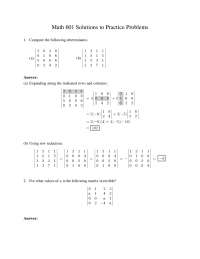 Solutions to Practice Problems | Methods in Applied Mathematics | MATH 601 - Docsity