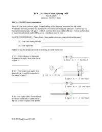 14 Problems on the Circuit Analysis - Final Exam | ECE 331 | Exams ...