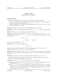 10 Problems Final Exam - Algebraic Topology I | MATH 643 - Docsity