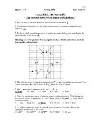 Solutions to Midterm Exam - General Physics I | PHYS 1110 - Docsity