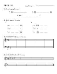 Solfege Mapping Patterns, Short Harmonic Dictations - Aural Skills Lab ...