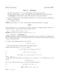 Solutions Test A - Advanced Engineering Mathematics | MATH 401 - Docsity