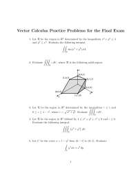 Vector Calculus Practice Problems for Final Exam | MATH 601 - Docsity