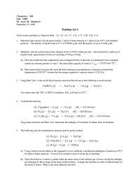 Physical Chemistry - Problem Set 5 | CHE 360.00 - Docsity