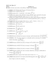 State the Fundamental Theorem of Calculus - Quiz 12 | MATH 141 - Docsity