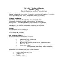 Capital Budgeting and Net Present Value - Lecture Notes | FINC 331 ...