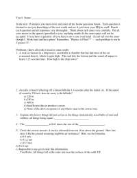 Teaching High School Physics - Test 1 Questions | PHY 311.00 | Exams ...