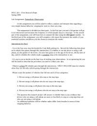 Lab Assignment: Naturalistic Observation | PSYC 201 - Docsity