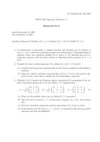 Introduction to Quantum Mechanics I - Homework Set 2 | PHYS 5250 - Docsity