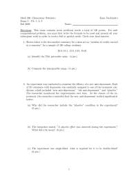 7 Questions to Exam 1 - Elementary Statistics | MATH 220 - Docsity