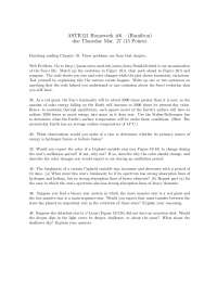 Homework 6 Problems - Introduction to Astrophysics | ASTR 121 | Assignments Astronomy | Docsity