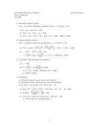 Midterm Exam 2 with Solutions - Elementary Statistics | MATH 220 - Docsity