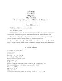 Final Exam Questions | Introduction to Astrophysics II | ASTR 121 - Docsity