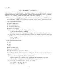 Practice Midterm Exam 1 with 7 Questions - Discrete Structures | CMSC 250 - Docsity