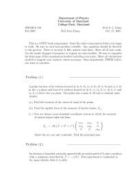 Midterm Exam - Classical Mechanics | PHYS 410 - Docsity