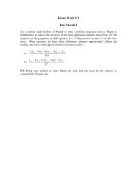 Computational Methods - Assignment 3 MATLAB | MCEN 3030 - Docsity