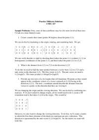 Practice Midterm Solution for Computer Graphics | CMSC 427 - Docsity