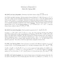Solutions to Homework 11 - Abstract Algebra II | MATH 601 - Docsity