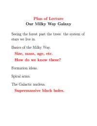 Our Milky Way Galaxy - Lecture Slides | ASTR 121 - Docsity