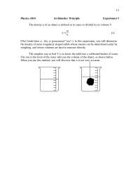 Experiment 5 for Archimedes Principle - General Physics 1 | PHYS 2010 ...