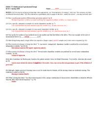 10 Questions with Key of Multivariate Experimental Design - Quiz 1 | EDMS 771 - Docsity