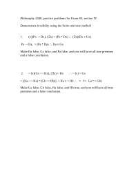 Exam 3 Practice Problems on Symbolic Logic | PHIL 2440 - Docsity