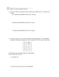Introduction to Probability - Quiz 5 Problems | MATH 111 - Docsity