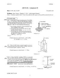 Assignment 3 with Solutions | Elements of Architecture Structures | ARCH 331 - Docsity