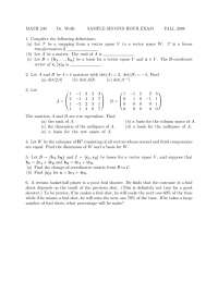 6 Problems - Sample Second Exam - Introduction to Linear Algebra | MATH ...