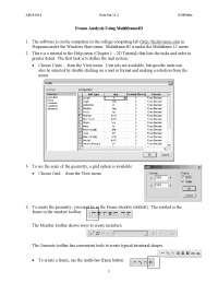 Frame Analysis Using Multiframe 4D - Notes | ARCH 614 | Study notes ...