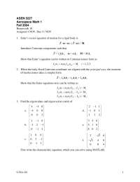Mathematics for Aerospace Engineering Sciences 1 - Homework 10 | ASEN ...