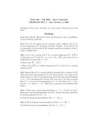 8 Problems on Introduction to Abstract Algebra | MATH 403 - Docsity