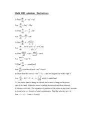 Assignment: Solution Derivatives - Calculus | MATH 1205 - Docsity