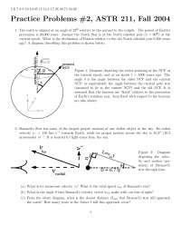 Practice Problems 2 for Introduction to Astrophysics I | ASTR 2110 - Docsity