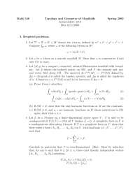 Assignment 10 - Topology and Geometry of Manifolds | MATH 546 - Docsity
