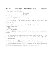 Homework 1 Unsolved Questions - Complex Analysis | MATH 534 - Docsity