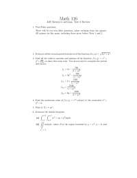 Exam 3 Review Questions - Calculus II | MATH 116 - Docsity