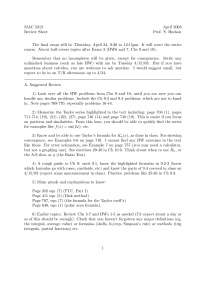 Practice Exam Review Sheet - Calculus II | MAC 2312 - Docsity