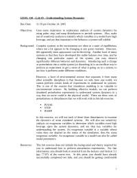 Understanding System Dynamics – Lab 3 | GEOG 110 | Lab Reports Geography - Docsity