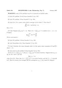 Assignment 6 - Complex Analysis - Fall 2007 | MATH 534 - Docsity