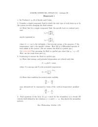 Homework 1 Practice Problems - Fluid Dynamics | OCEAN 511 - Docsity