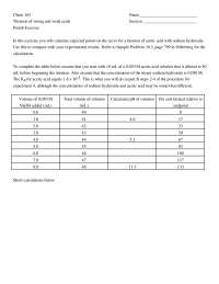 Pre-Lab Exercise - Titration of Strong and Weak Acids | CHEM 162 - Docsity