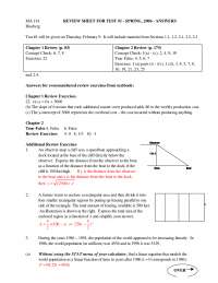 Review Exercise with Answer - Calculus I | Exam 1 - Spring 2006 | MA 181 - Docsity