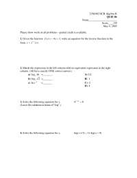 Unsolved Questions of Basic Algebra II | 22M 002 - Docsity