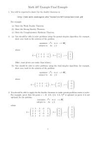 8 Final Examples on Linear Optimization | MATH 407 - Docsity
