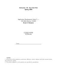 Old Exam 2 with Answers - Advanced Data Processing | CIS 4930 - Docsity