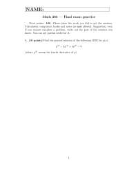 8 Problems on Differential Equations - Final Examination Practice ...