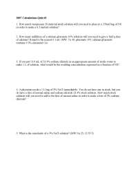 Pharmacy calculations formula sheet - Docsity